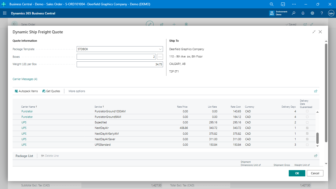 Dynamic Ship in Business Central: Access to More Parcel Carriers